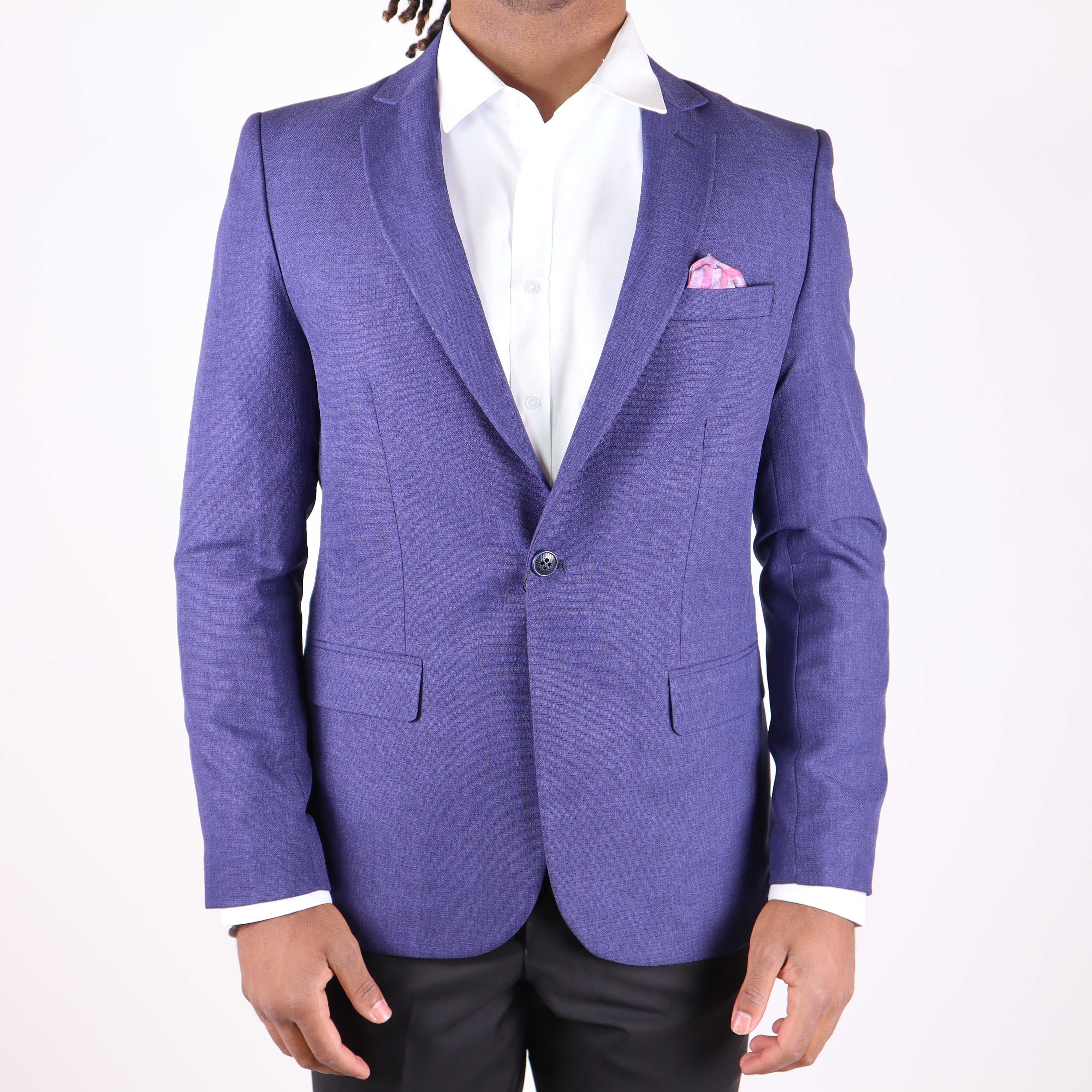 Navy Black Avanti Milano Stitch Patterned Notch Lapel Jacket Avanti