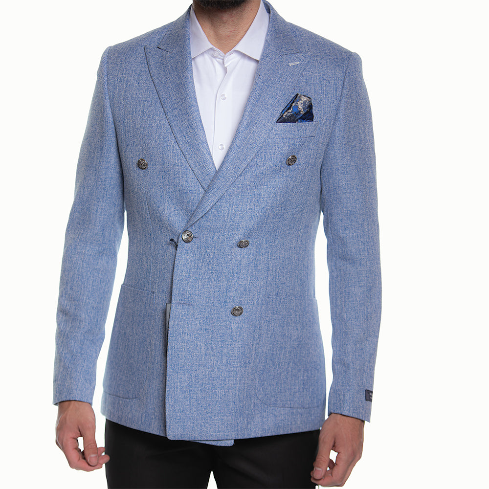 Light Blue Double Breasted Sport Jacket PI 04 – Avanti Milano Formalwear
