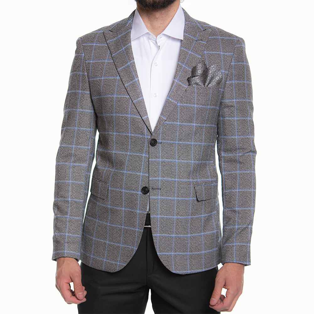 Dark Grey Blue Window Pane Sport Jacket BP 16 – Avanti Milano Formalwear