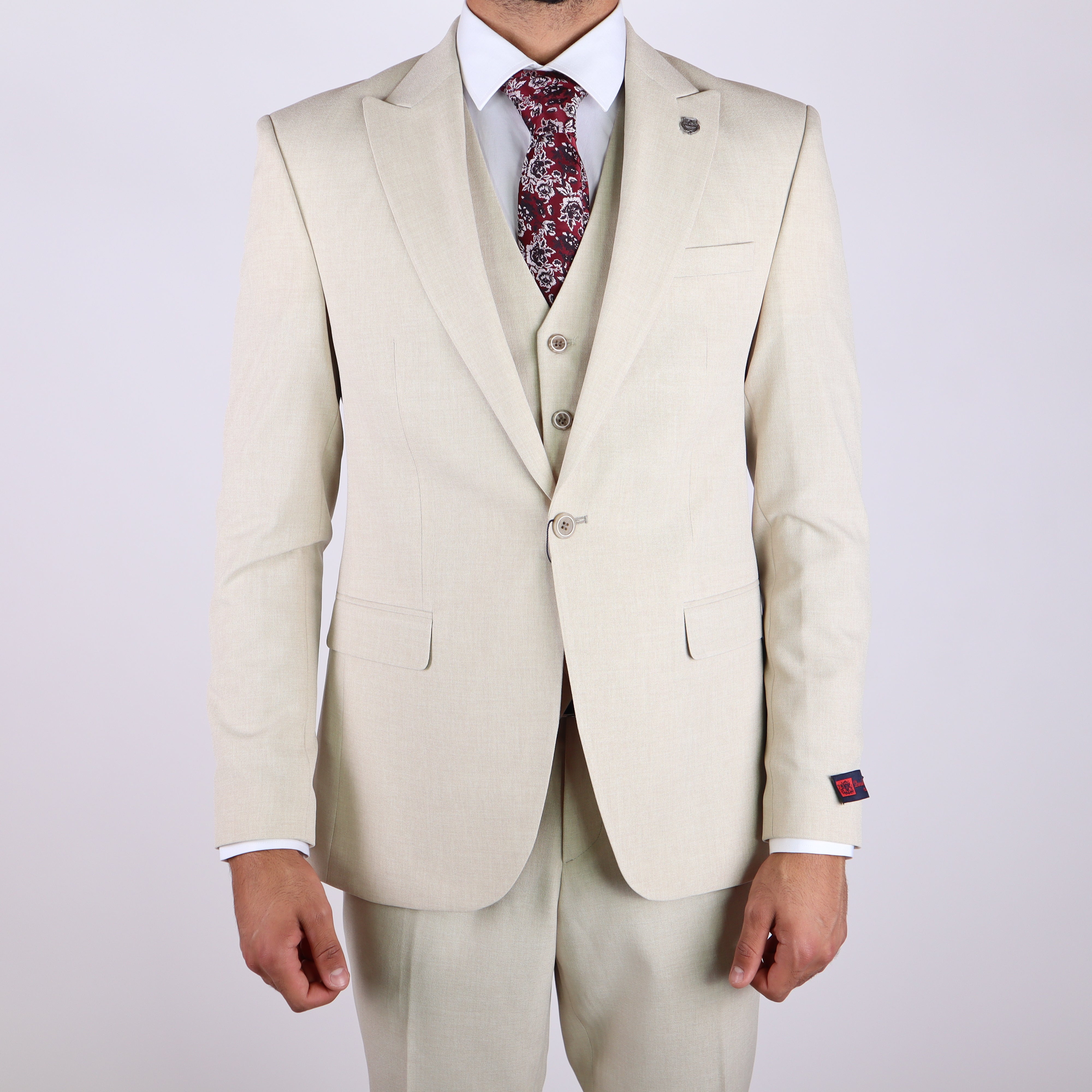 Cream Avanti Milano Textured Three Piece Suit – Avanti Milano Formalwear