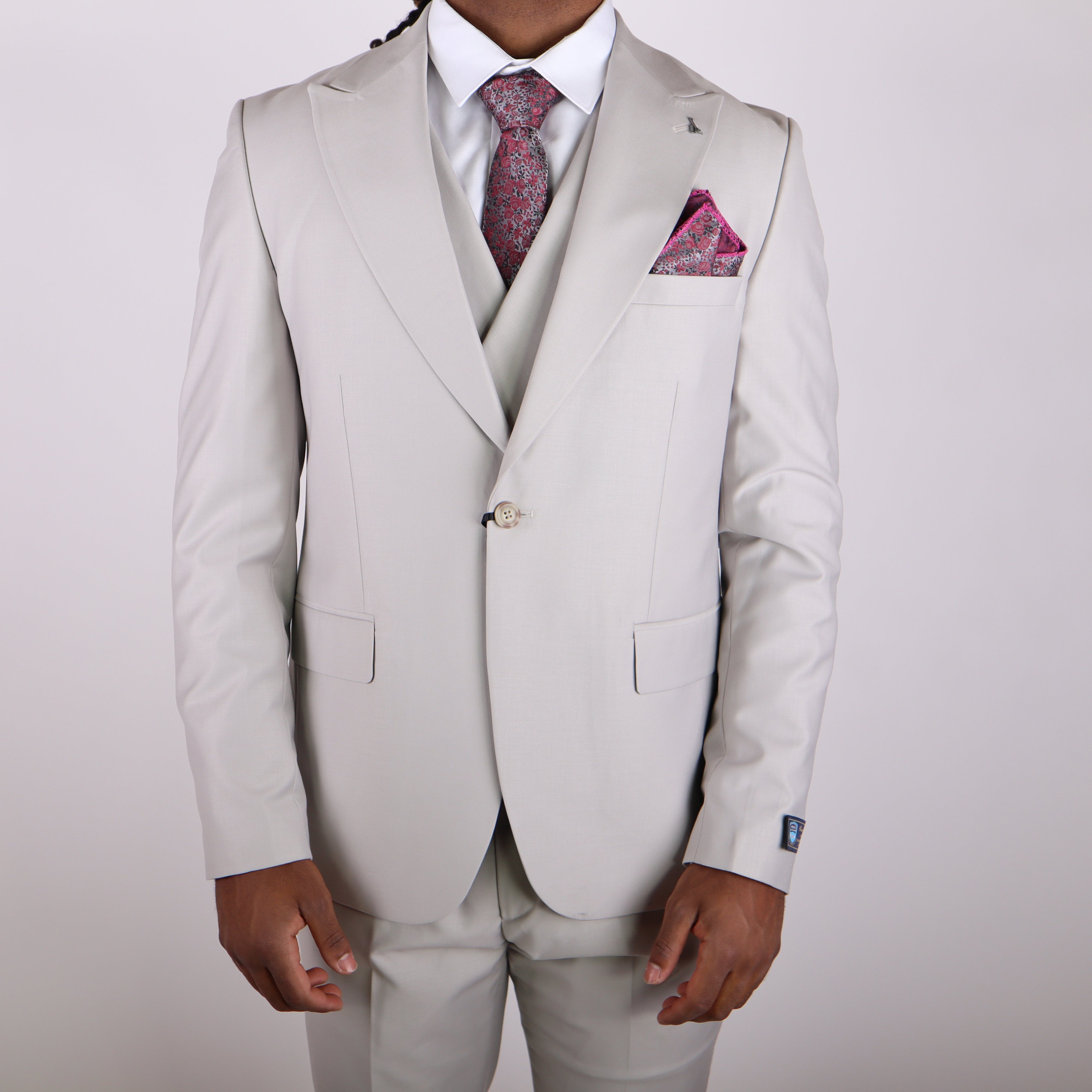 Ivory Avanti Milano Peak Lapel Barchetta Pocket Three Piece Suit ...