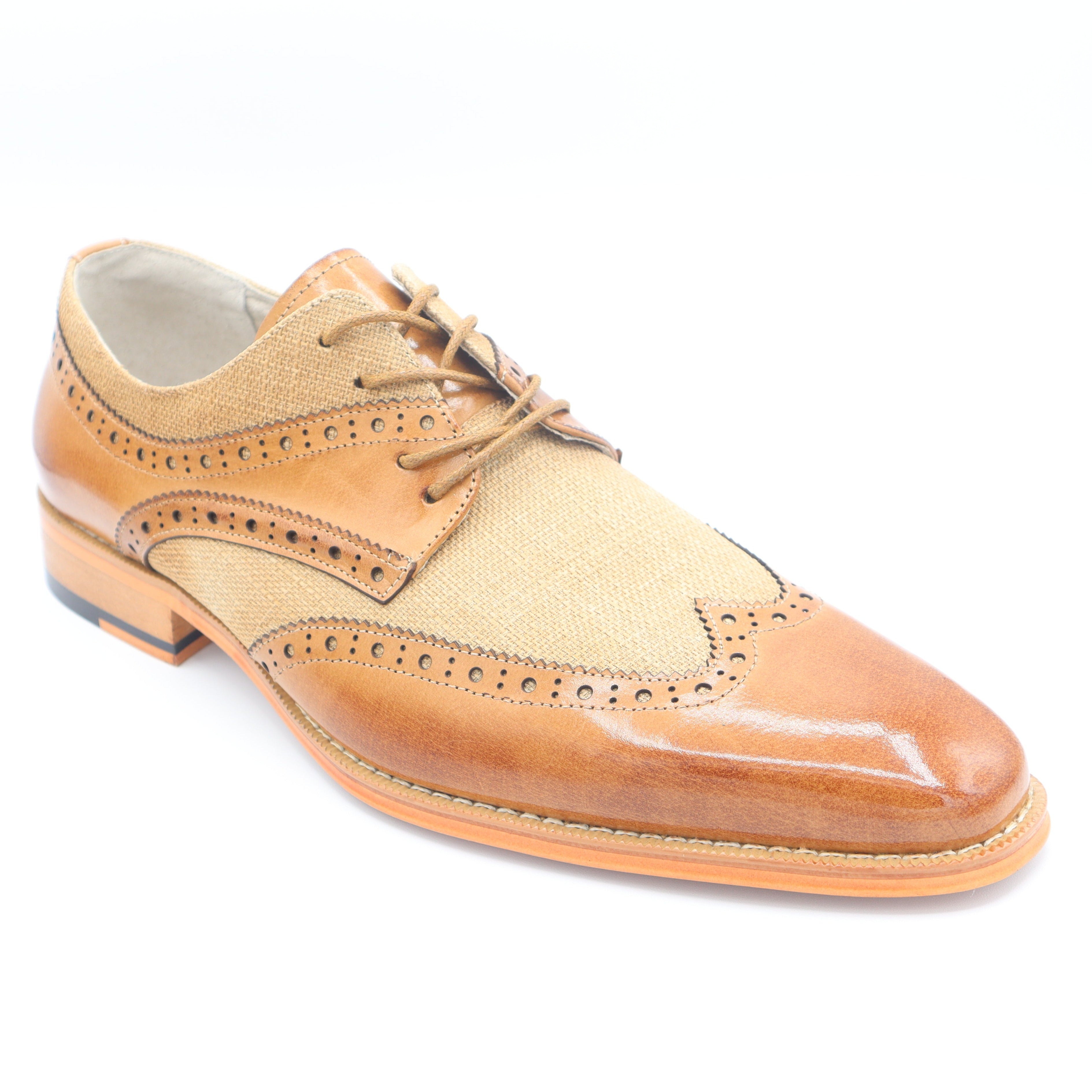 Giovanni Tan Burlap Patterned Dress Shoe – Avanti Milano Formalwear