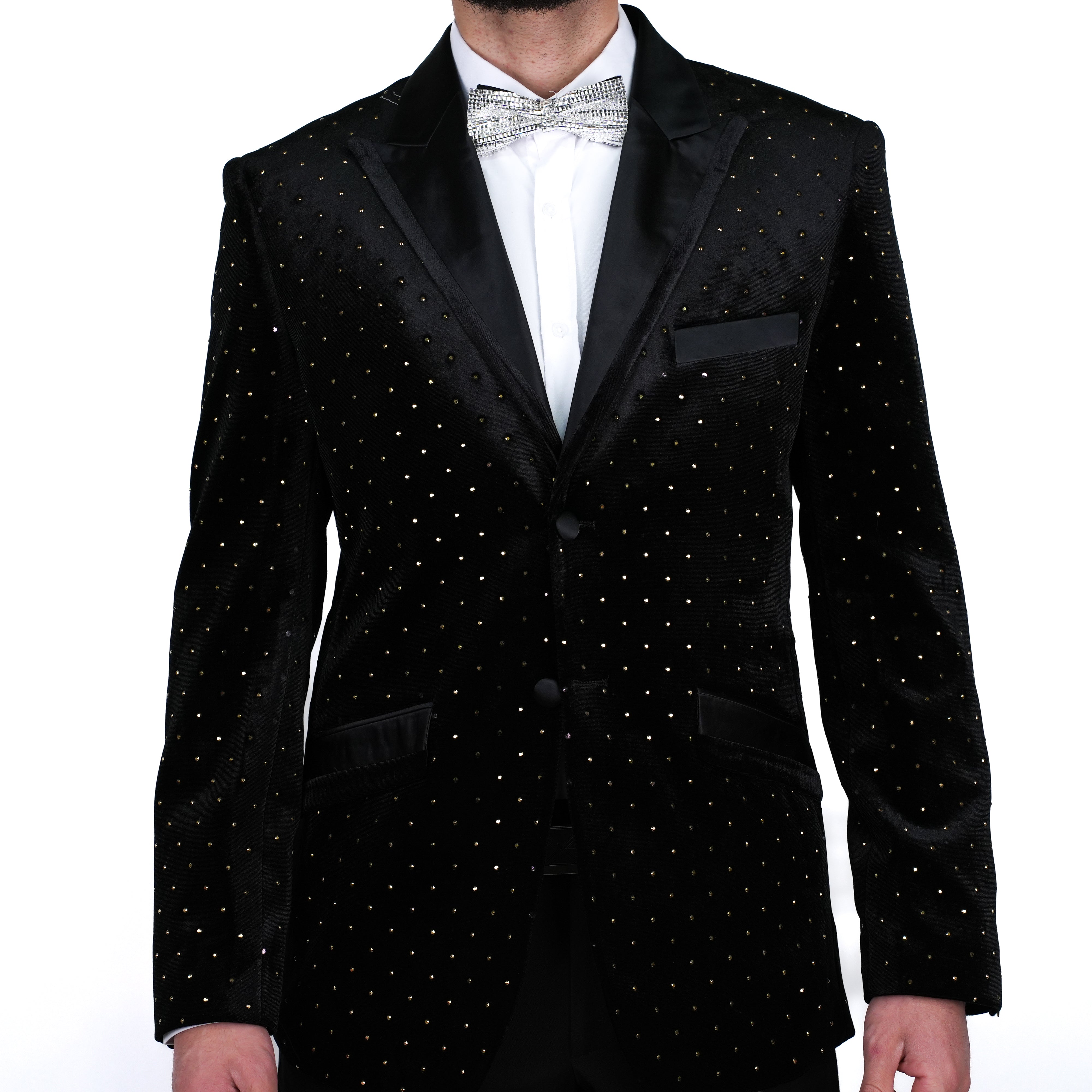 Black/Gold Avanti Milano Satin Peak Lapel Velvet Dinner Jacket – Avanti ...